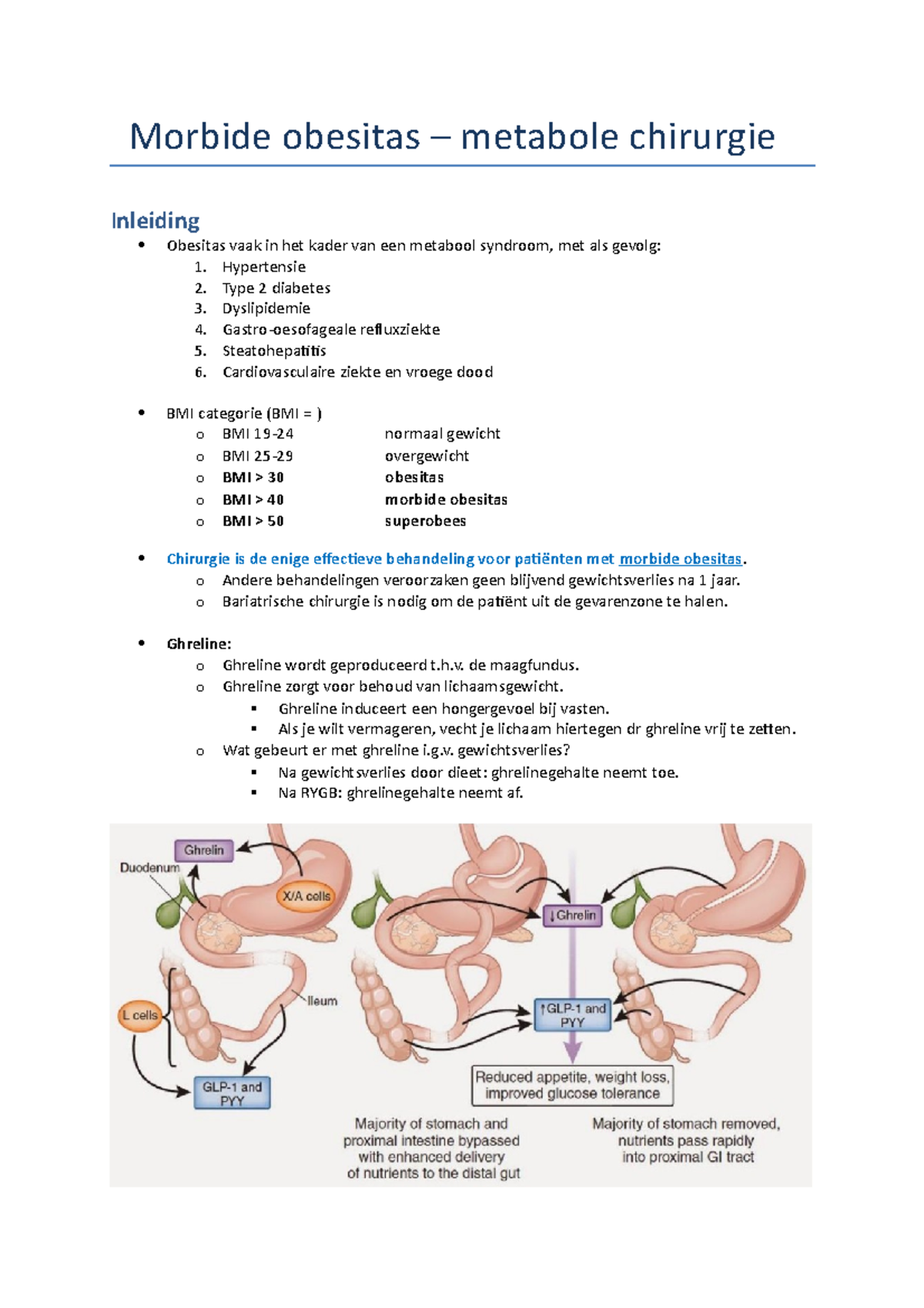 Morbide Obesitas 1 Hypertensie 2 Type 2 Diabetes 3 Dyslipidemie 4