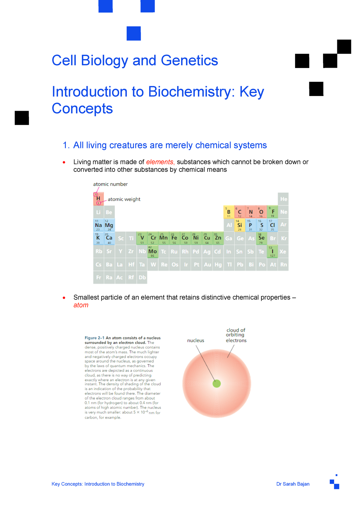 Key Concepts Biochem Cell Biology And Genetics Introduction To