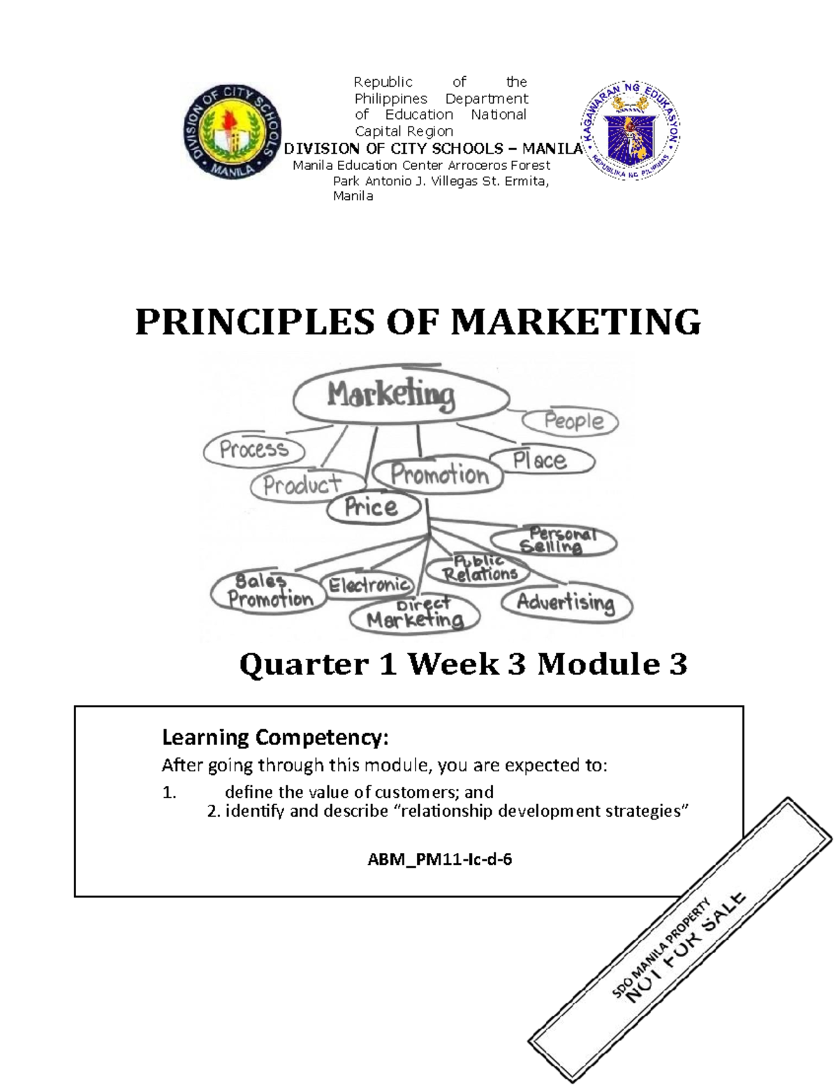 Abm Principles Of Marketing 11 Q1 W3 Mod3pdf Learning Competency