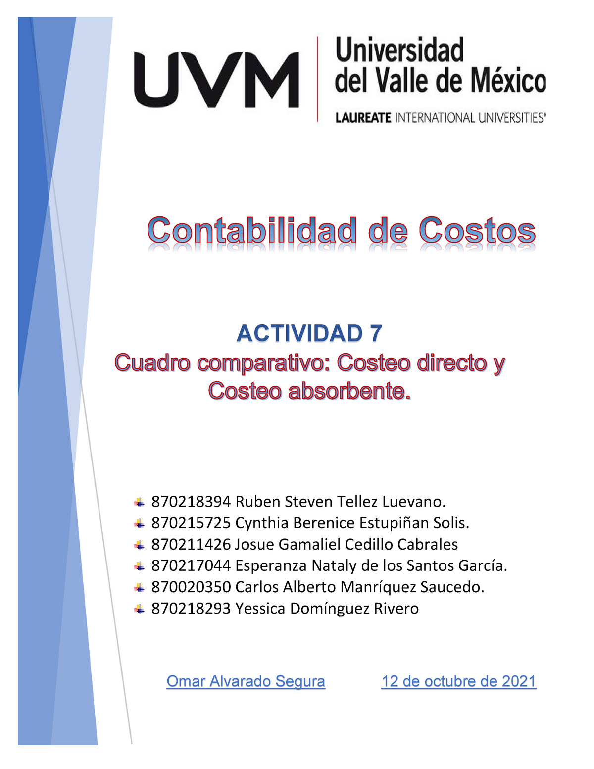 A7 Jgcc Cuadro Comparativo Contabilidad De Costos Uvm Studocu