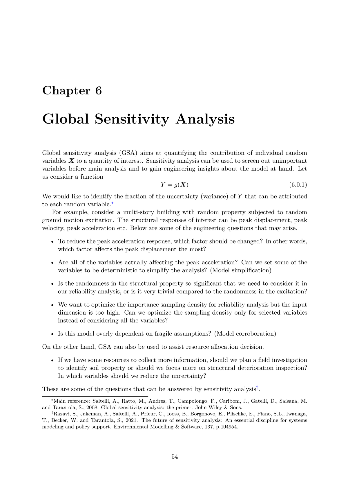 3sensitivity Lecture Note Chapter 6 Global Sensitivity Analysis