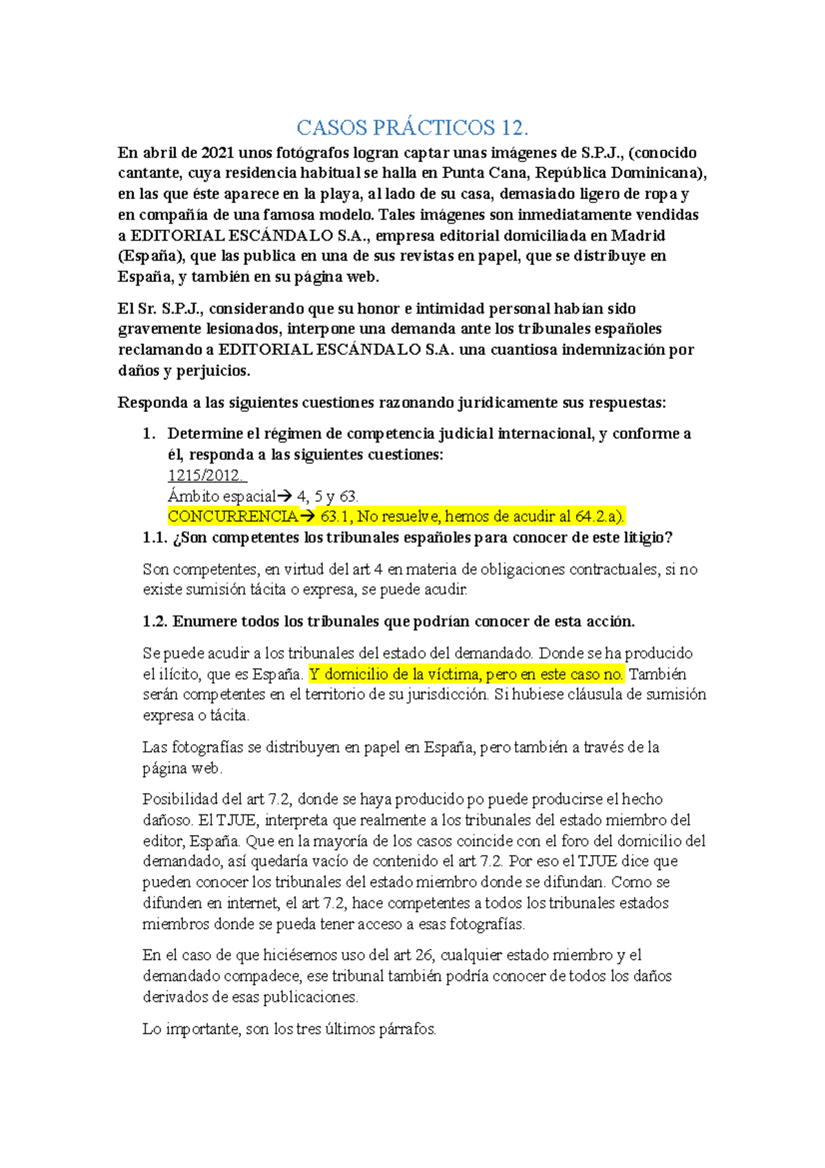 Casos Prácticos 12 Caso Práctico Número 12 Casos PrÁcticos 12 En