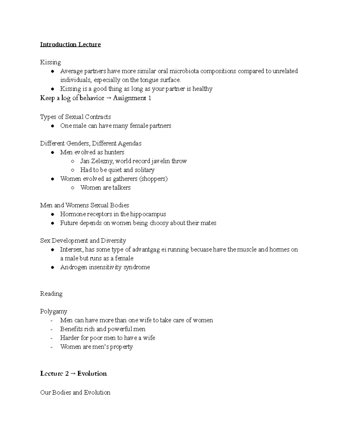 Human Sex Lecture Notes 1 Introduction Lecture Kissing Average