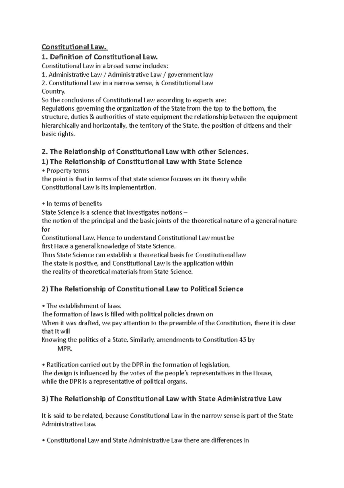 Constitutional Law 1 Definition Of Constitutional Law