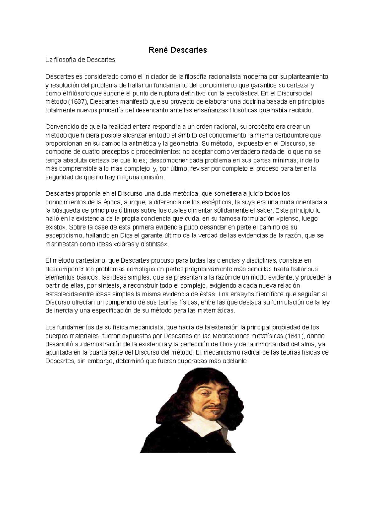 René Descartes 2 Bibliografía René Descartes La Filosofía De