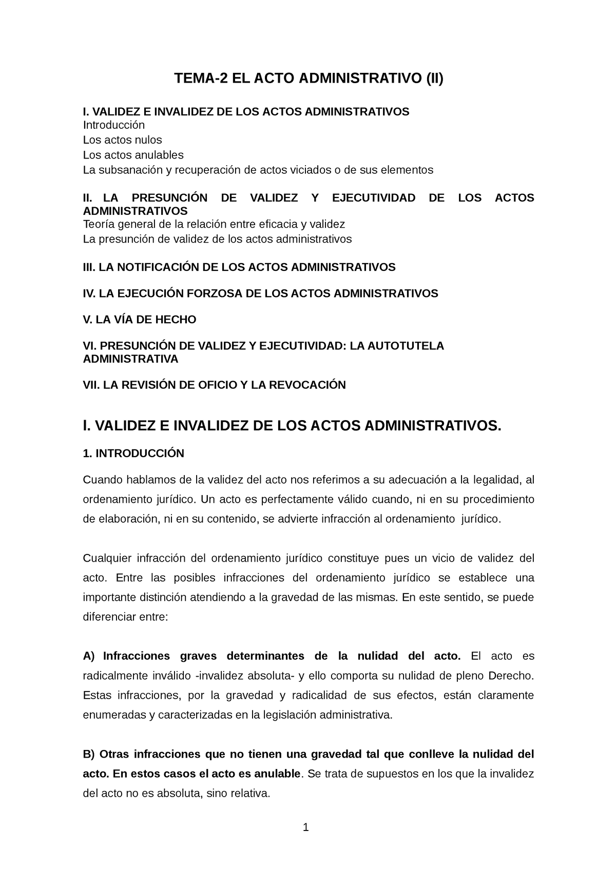 Tema 2 El Acto Administrativo Ii Revisado Tema 2 El Acto