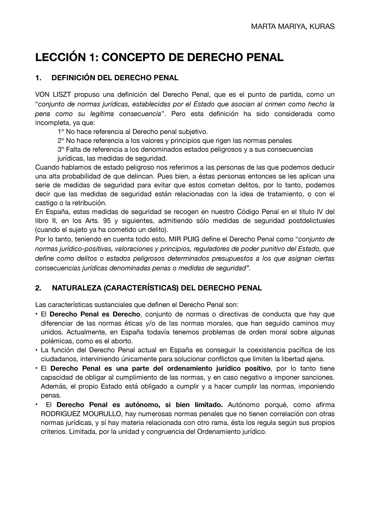 Resumen Tema 1 De Fundamentos Derecho Penal Fundamentos Del Derecho