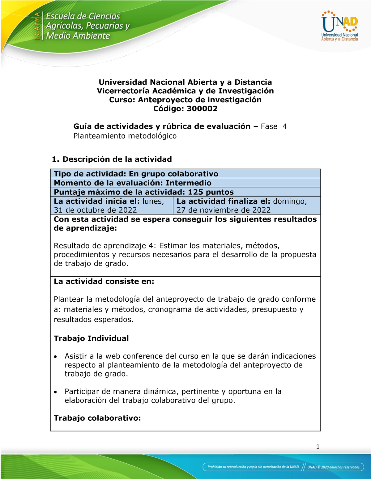 Guia Unidad 2 Fase 4 Planteamiento Metodológico Universidad