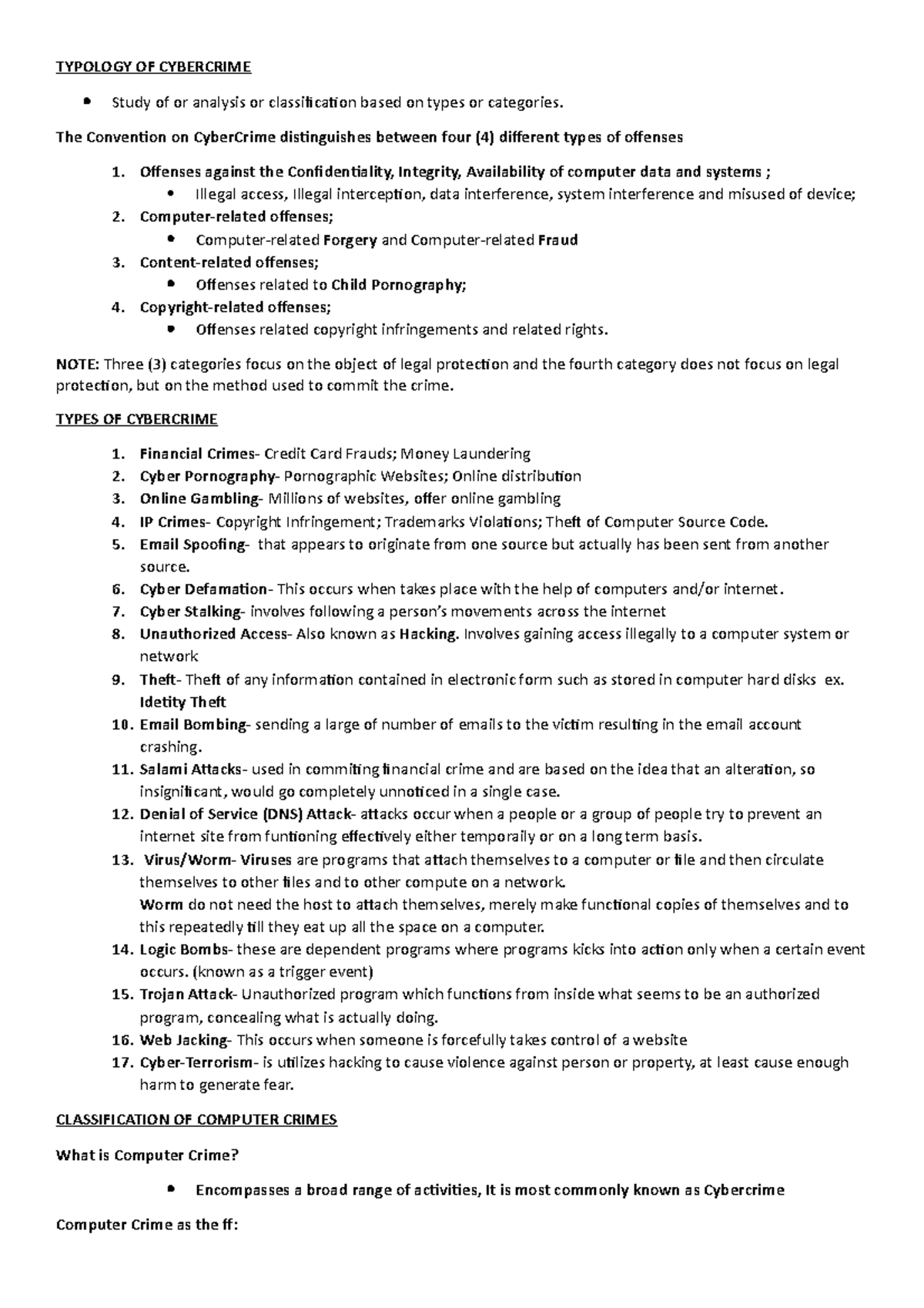 Typology Of Cybercrime 2 Typology Of Cybercrime Study Of Or Analysis