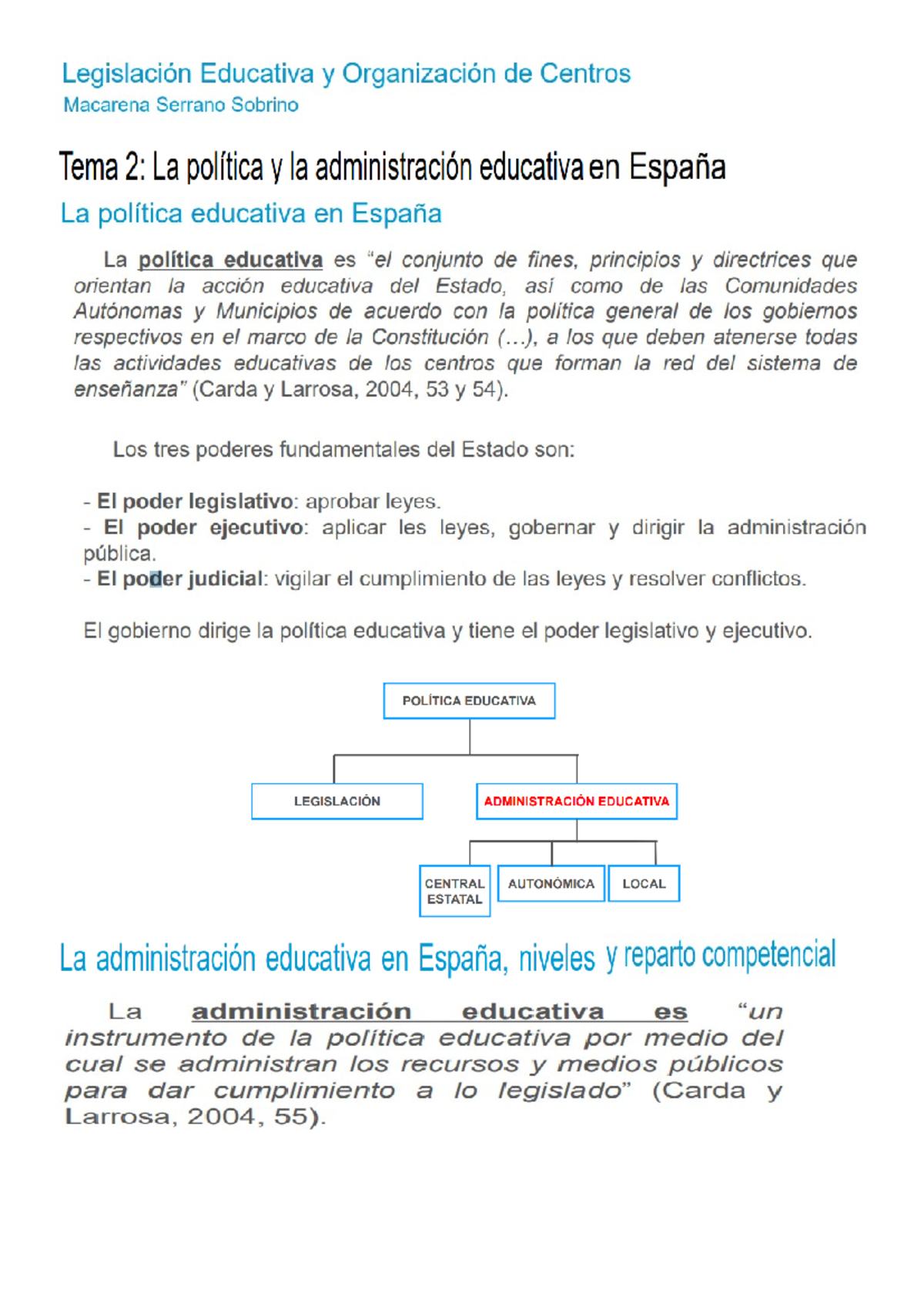 Tema 2 Legislacion Legislacion Educativa Y Organizacion De Centros