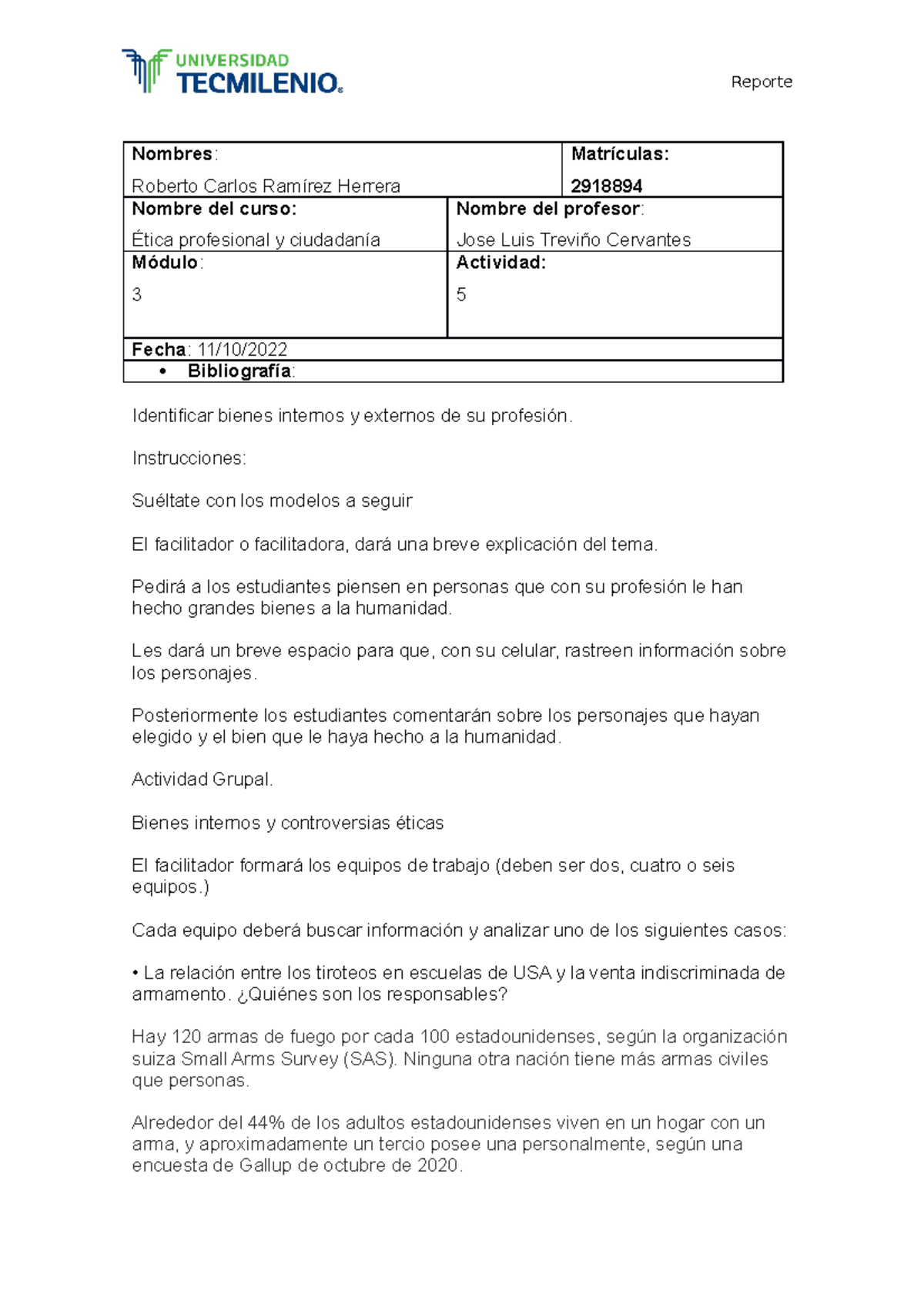 Act 5 Etica Y Ciudadanía Nombres Roberto Carlos Ramírez Herrera