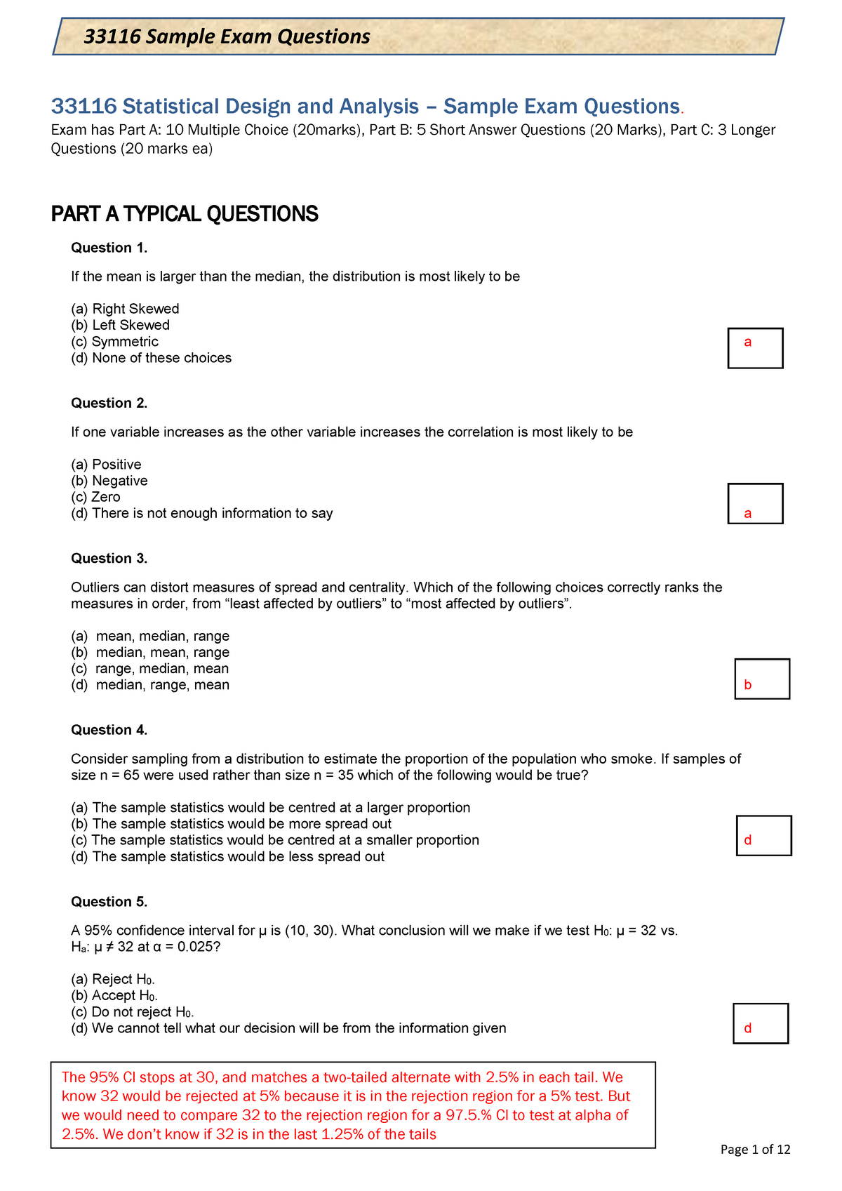 33116 2018 Sample Exam Questions Solutions V1 Warning Tt Undefined