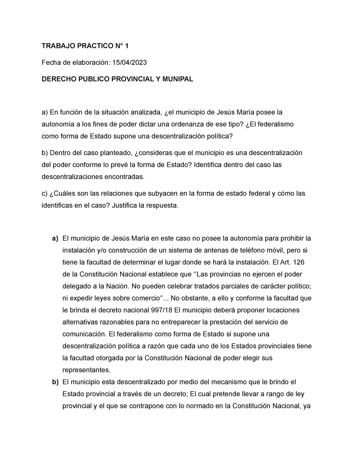 Trabajo Practico N1 Derecho Publico Y Provincial Trabajo Practico N