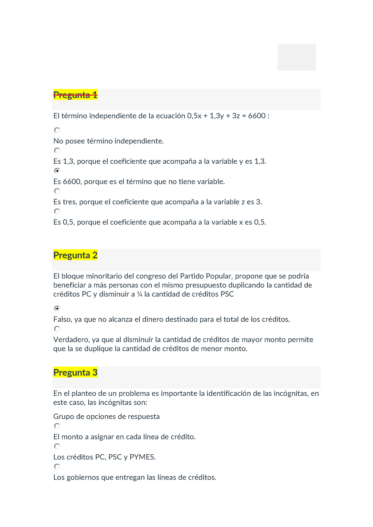 Tp1 Algebra Pregunta 1 El Término Independiente De La Ecuación 05x