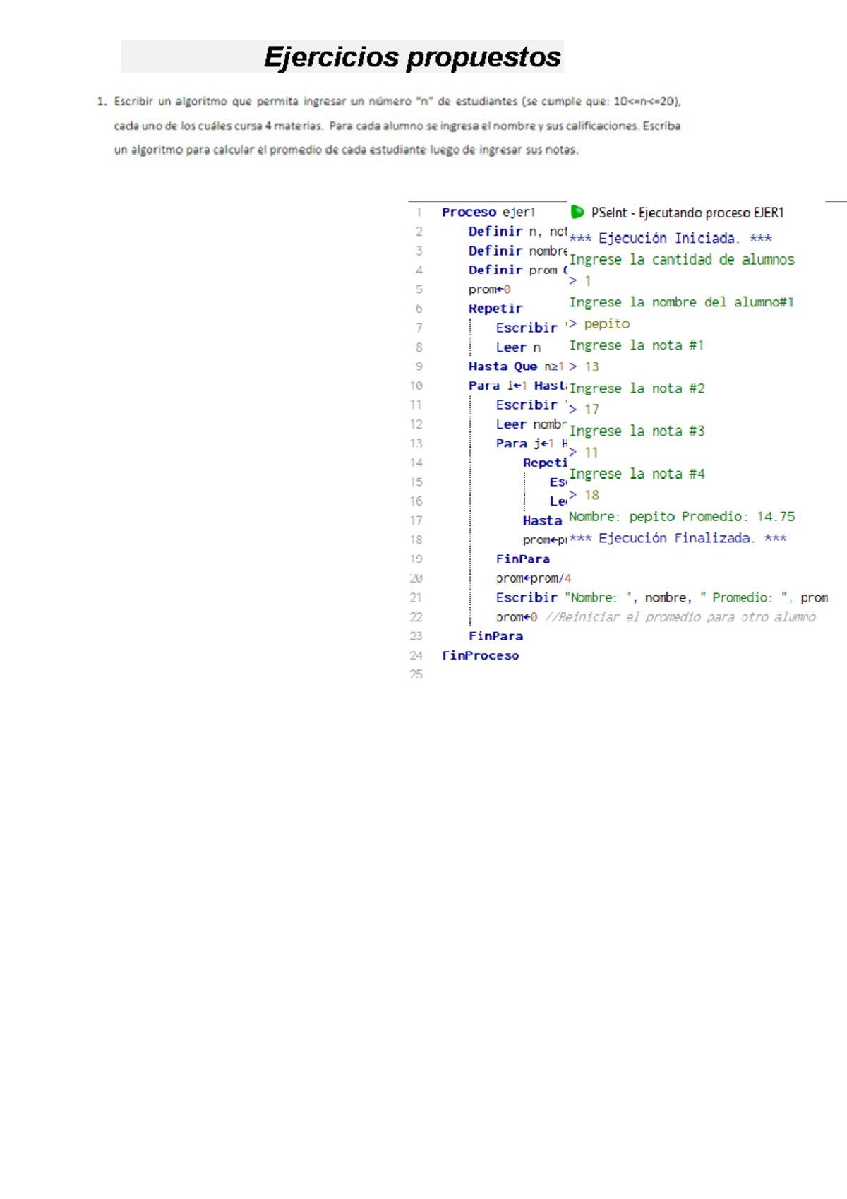 S15s1 Resolver Ejercicios Principios De Algoritmos Ejercicios