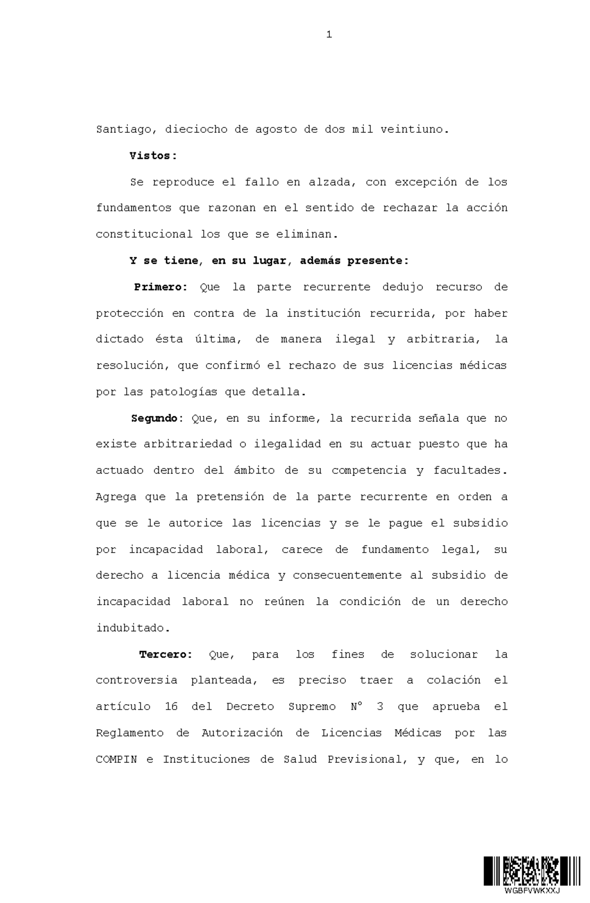 21 Santiago Dieciocho De Agosto De Dos Mil Veintiuno Vistos Se