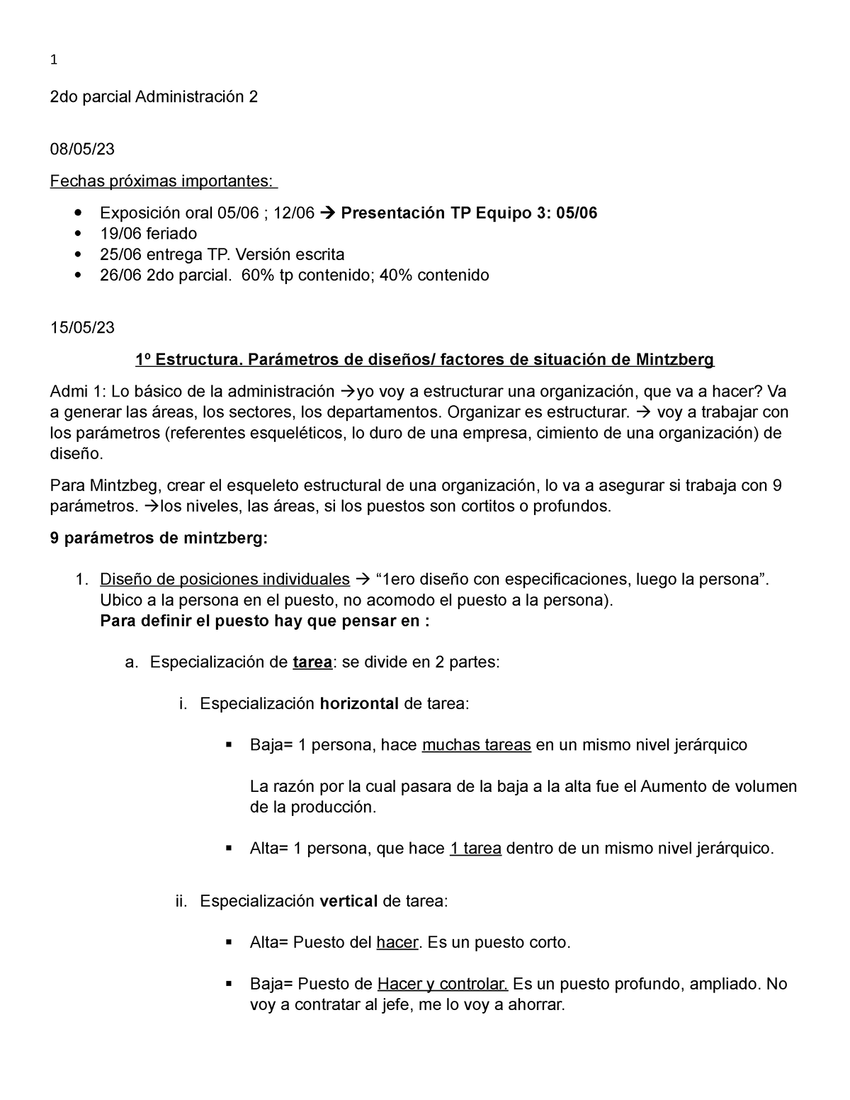 2do Parcial Admi 2 2do Parcial Administración 2 0805 Fechas