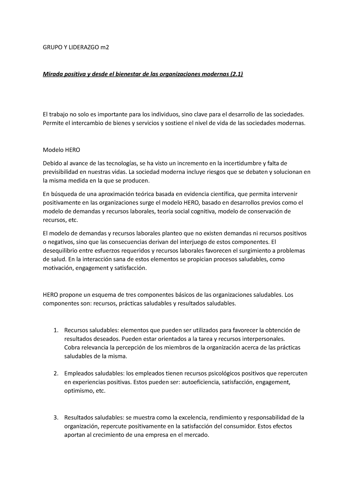 Grupo Y Liderazgo M2 Resumen Módulo 2 Grupo Y Liderazgo M Mirada