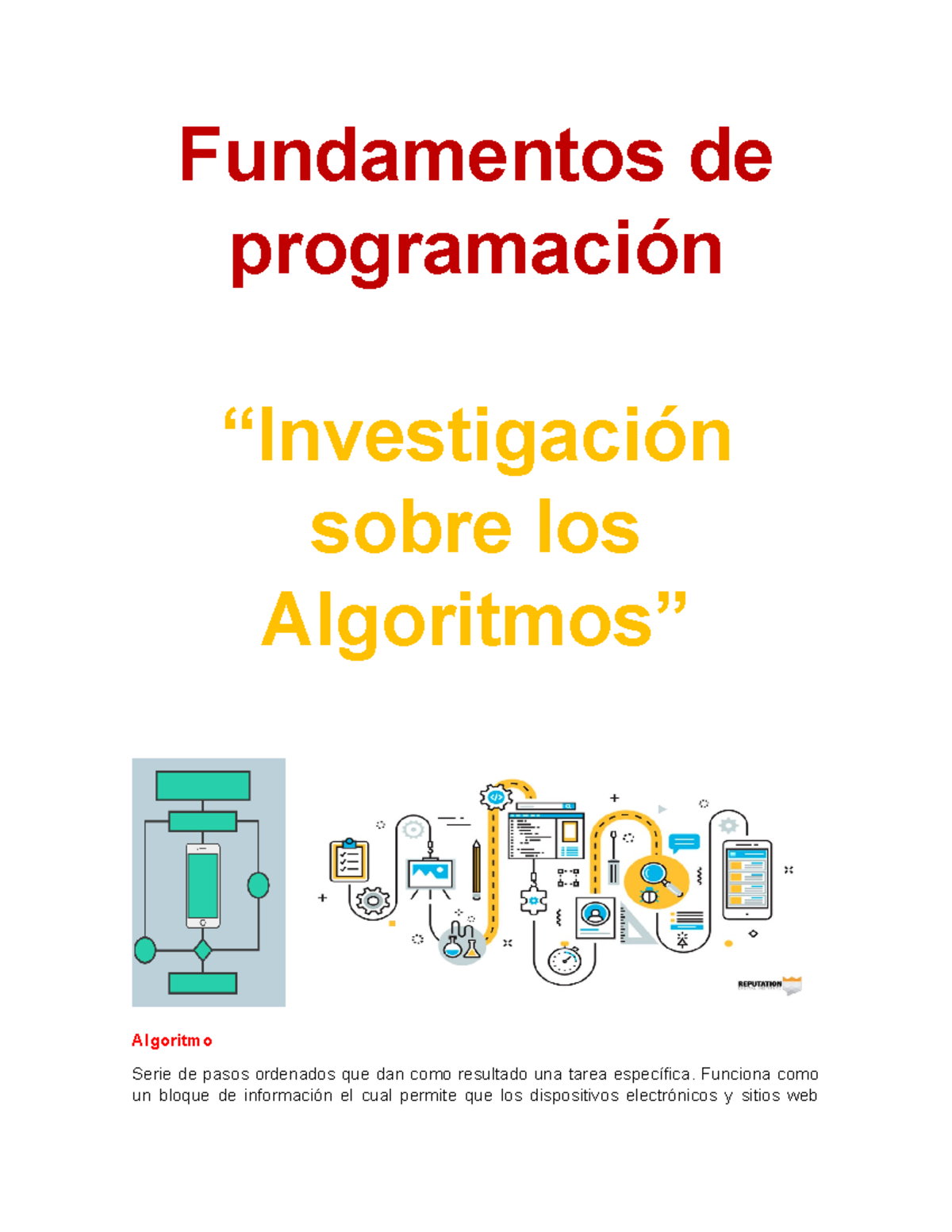 Investigacion Algoritmos Fundamentos De Programación “investigación