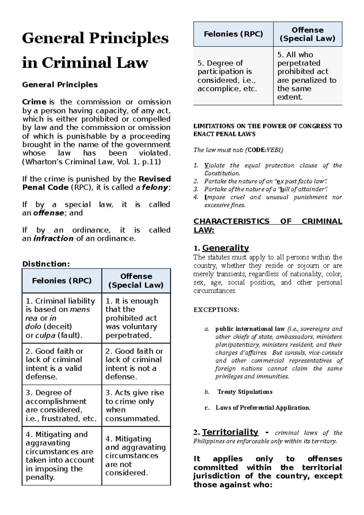 General Principles In Criminal Law General Principles In Criminal Law