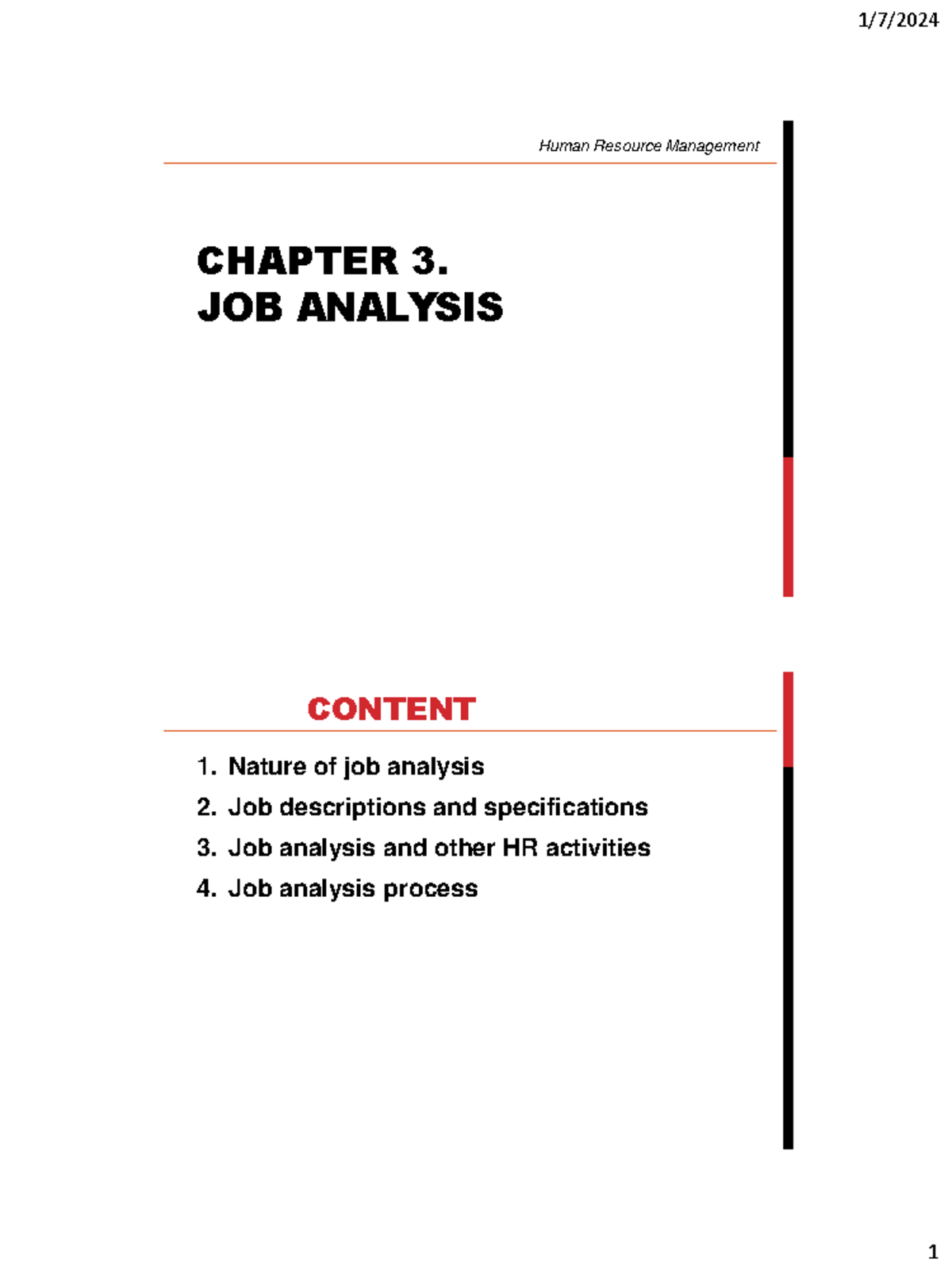 Chapter 3 Qlns Chapter 3 Job Analysis Human Resource Management