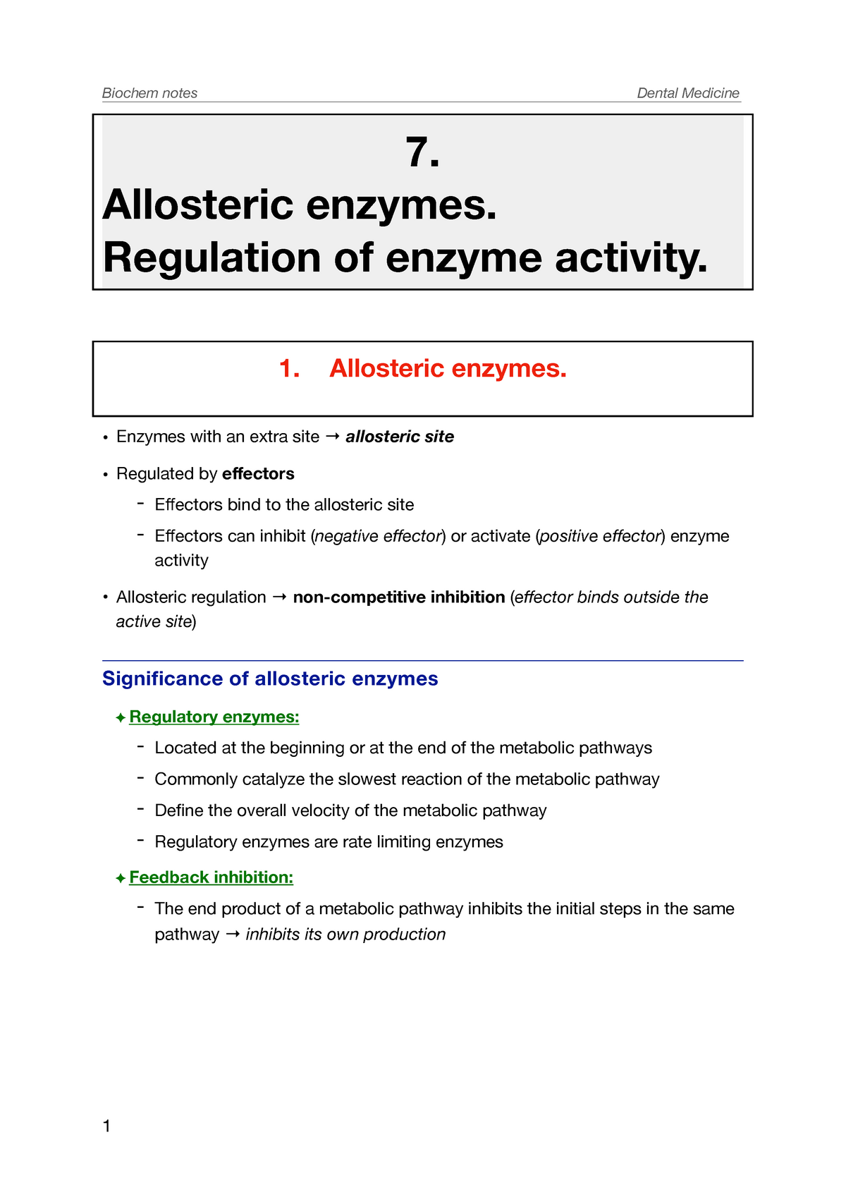 Allosteric Enzymes And Regulation Of Enzyme Activity Biochem Notes