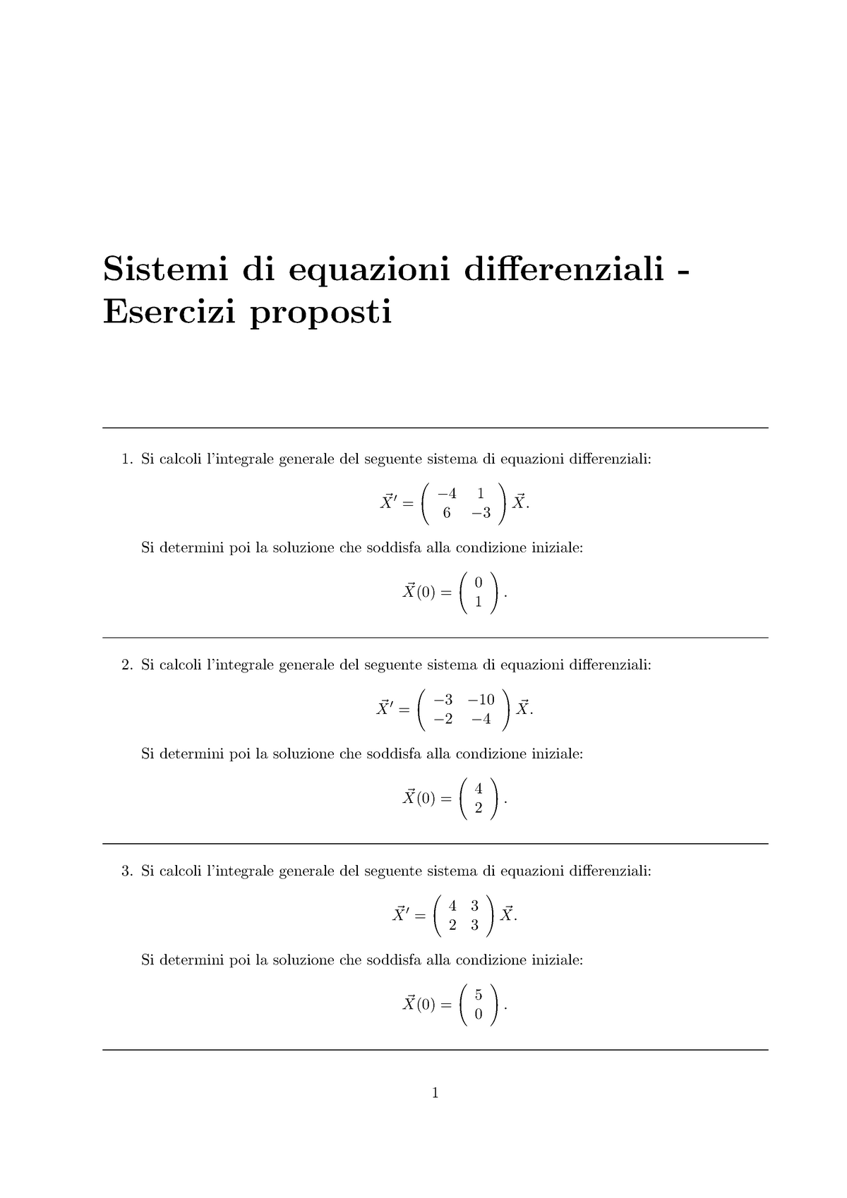 Equazioni Differenziali Esercizi Soluzioni Sistemi Di Equazioni