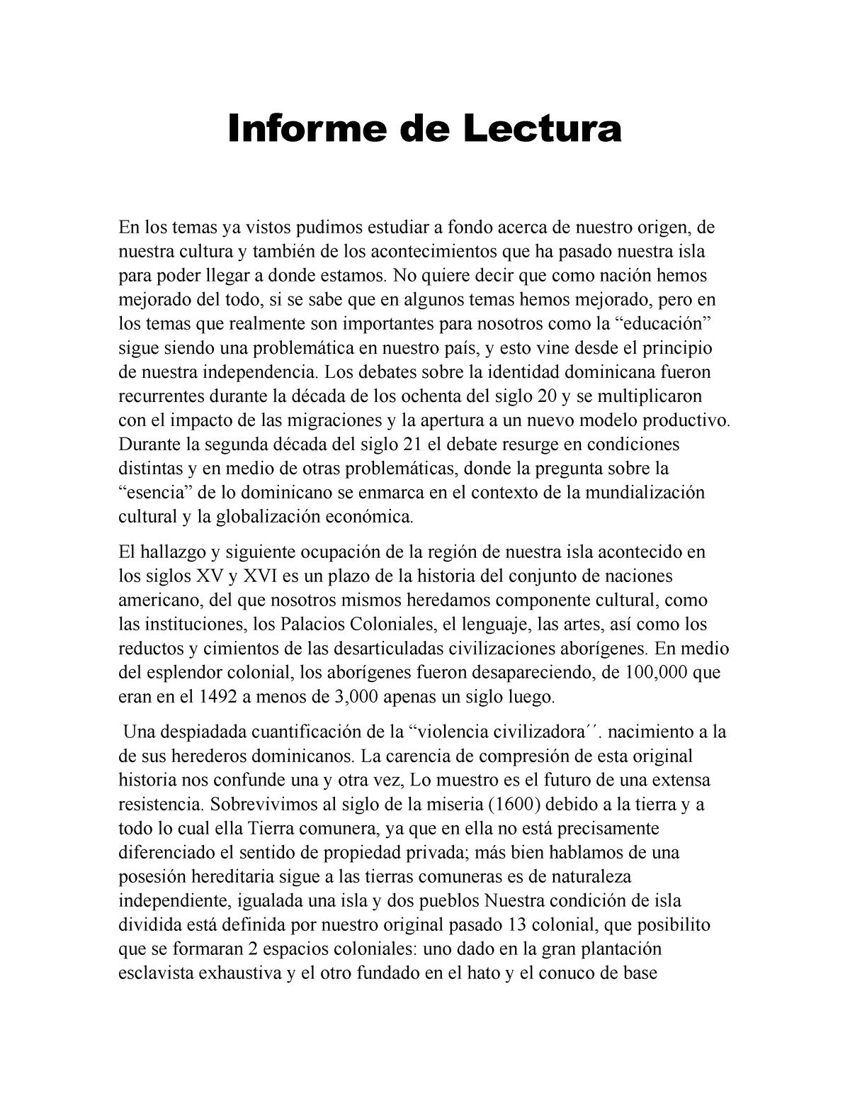 Ejemplo De Informe De Lectura De Un Texto Image To U