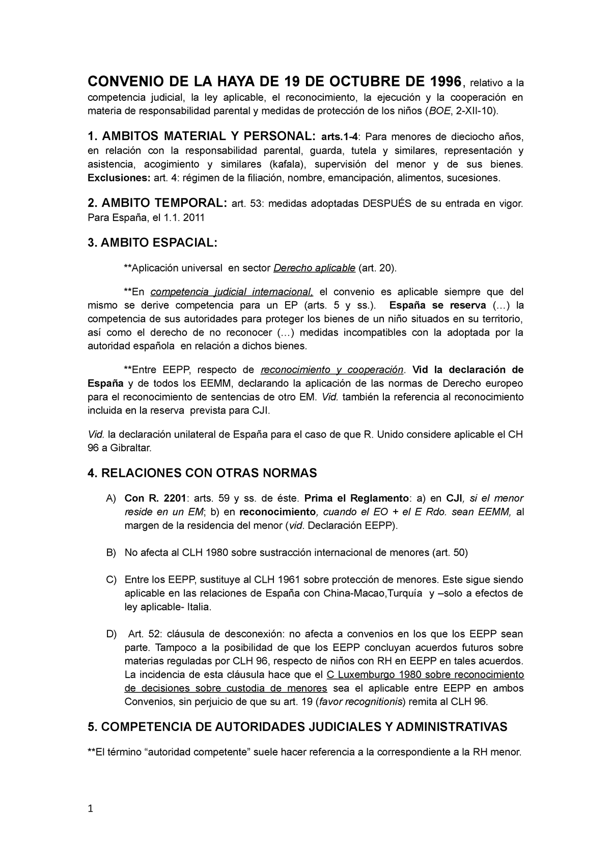 08 Convenio De La Haya 1996 Menores Ouhhhh Convenio De La Haya De 19