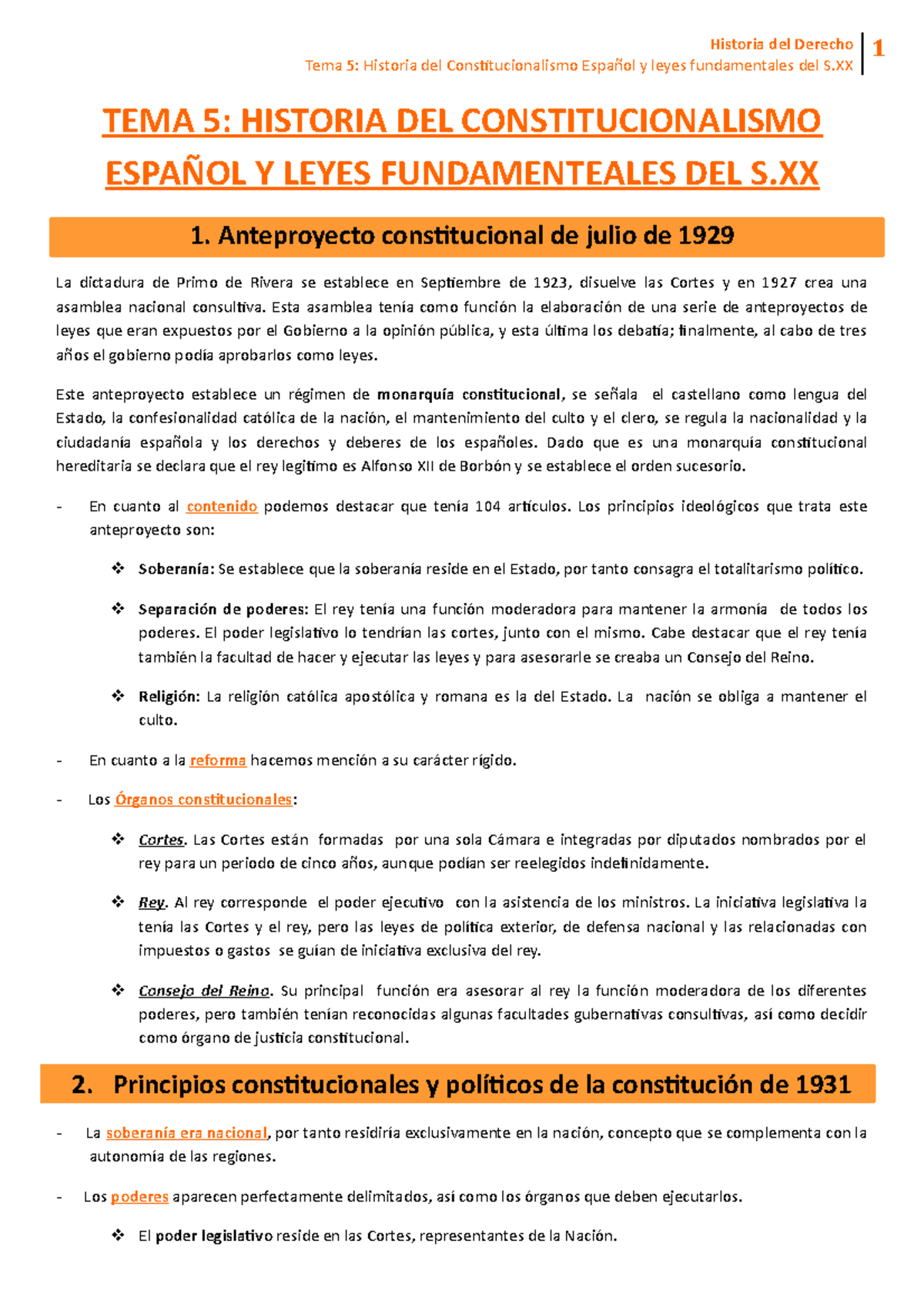 Tema 5 Historia Del Derecho Tema 5 Historia Del Constitucionalismo