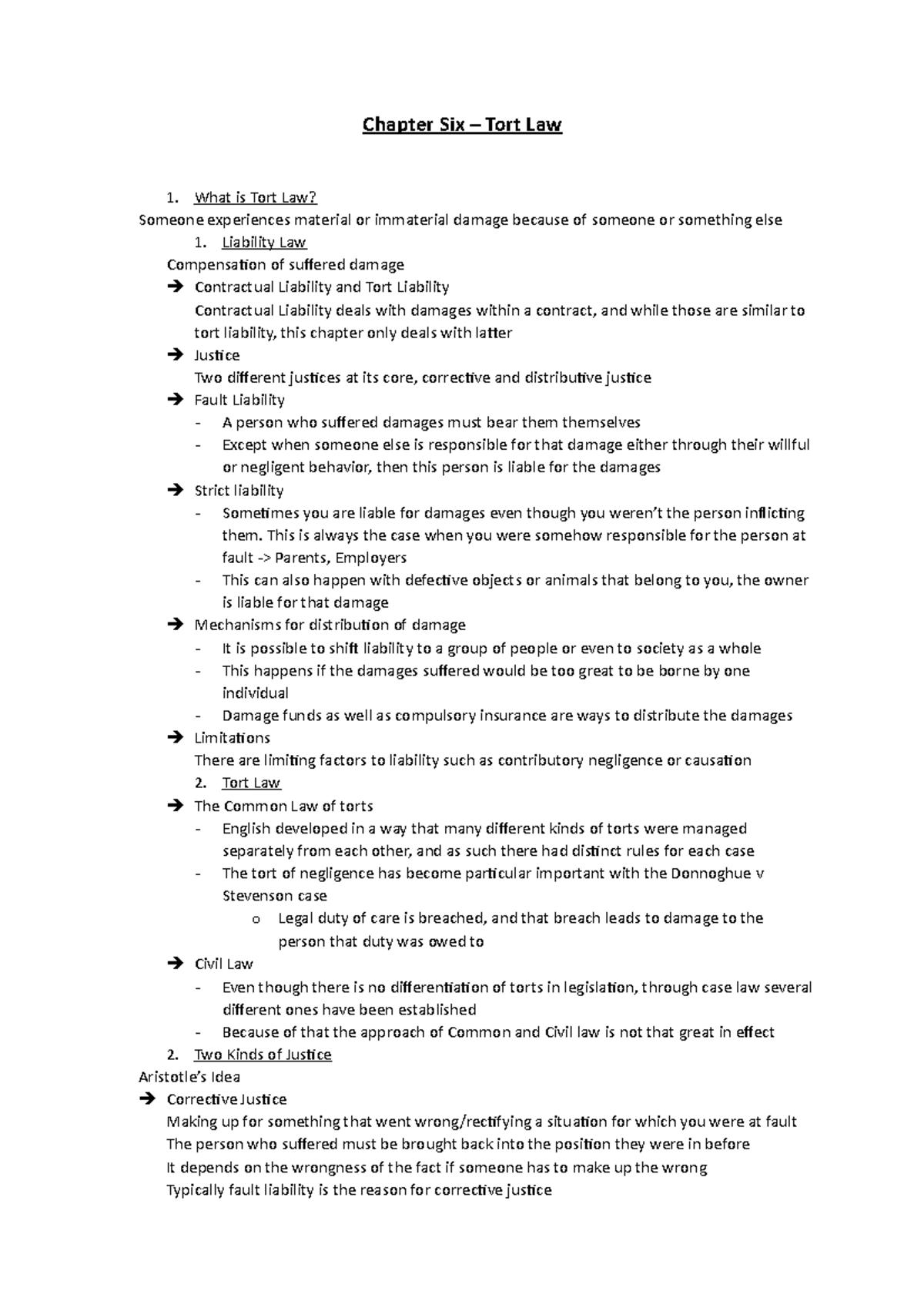 Chapter 6 Tort Law Chapter Six Tort Law What Is Tort Law Someone