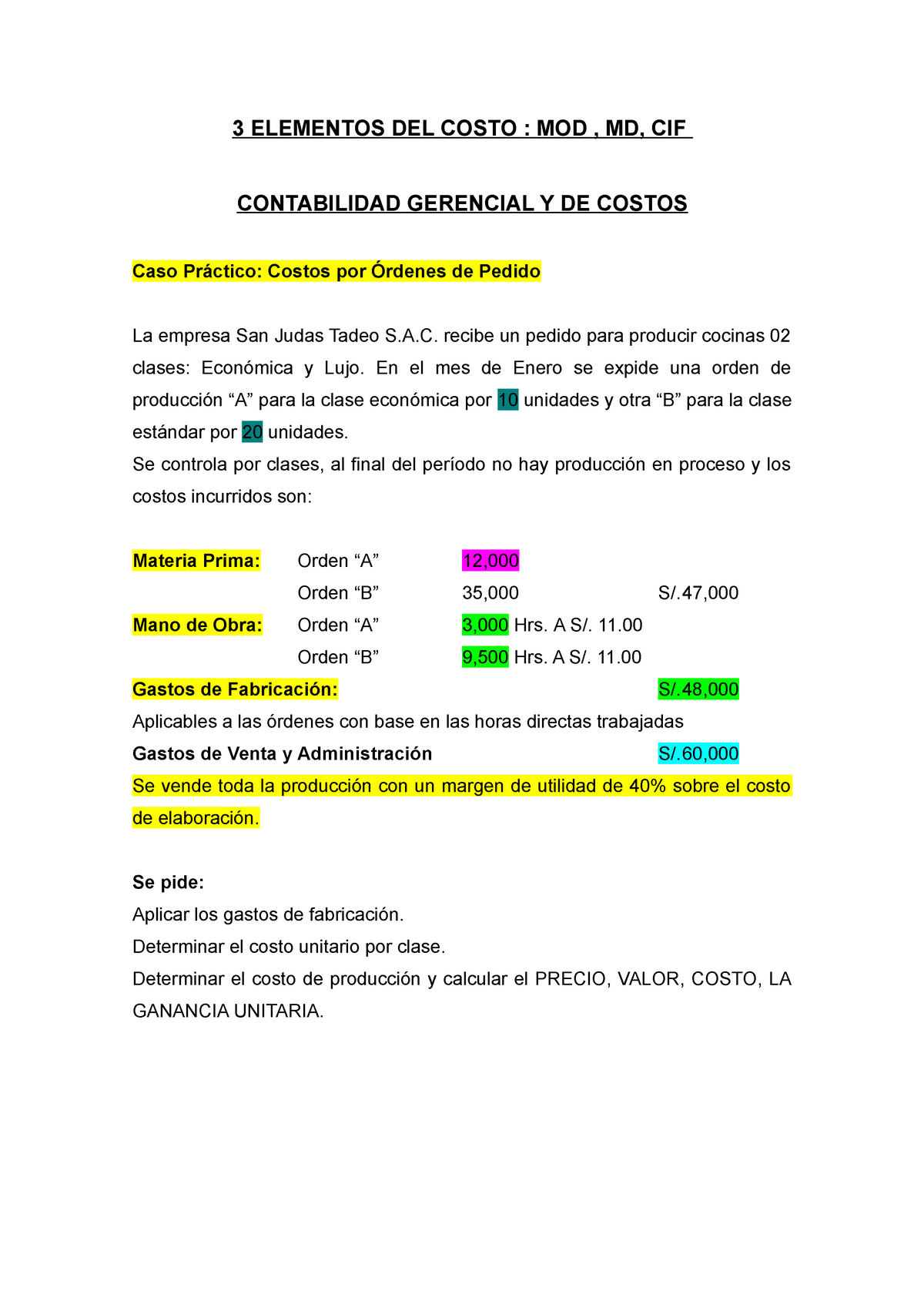 Infografia Sistemas De Costo Por Ordenes De Produccio