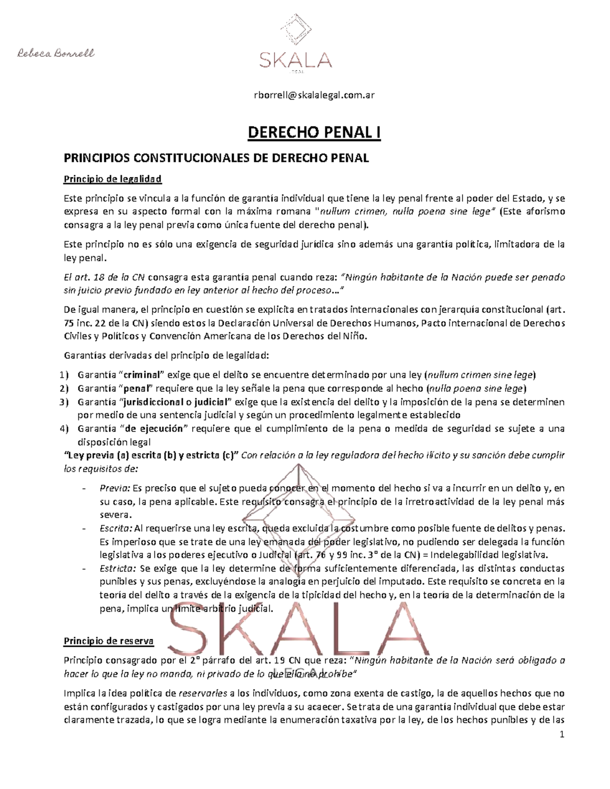 Derecho Penal Efip I Resumen Efip 1 Derecho Penal I Principios