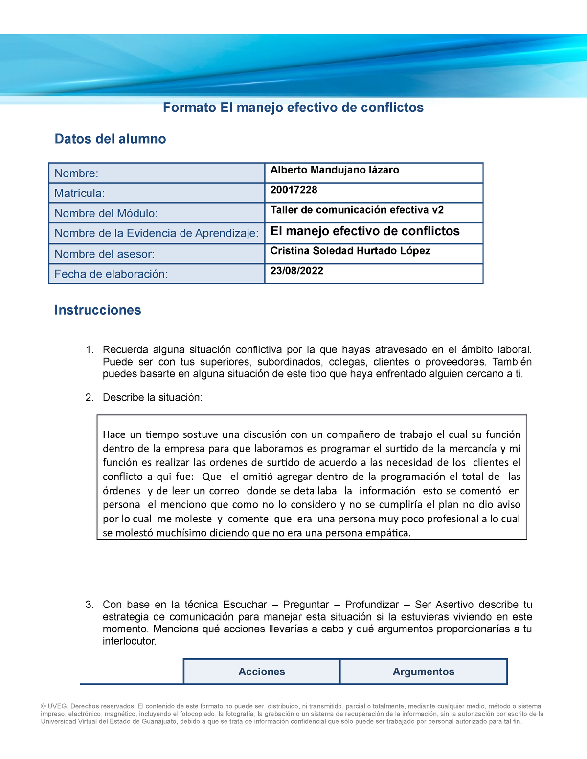 Manejo Efectivo De Conflitos Formato El Manejo Efectivo De Conflictos