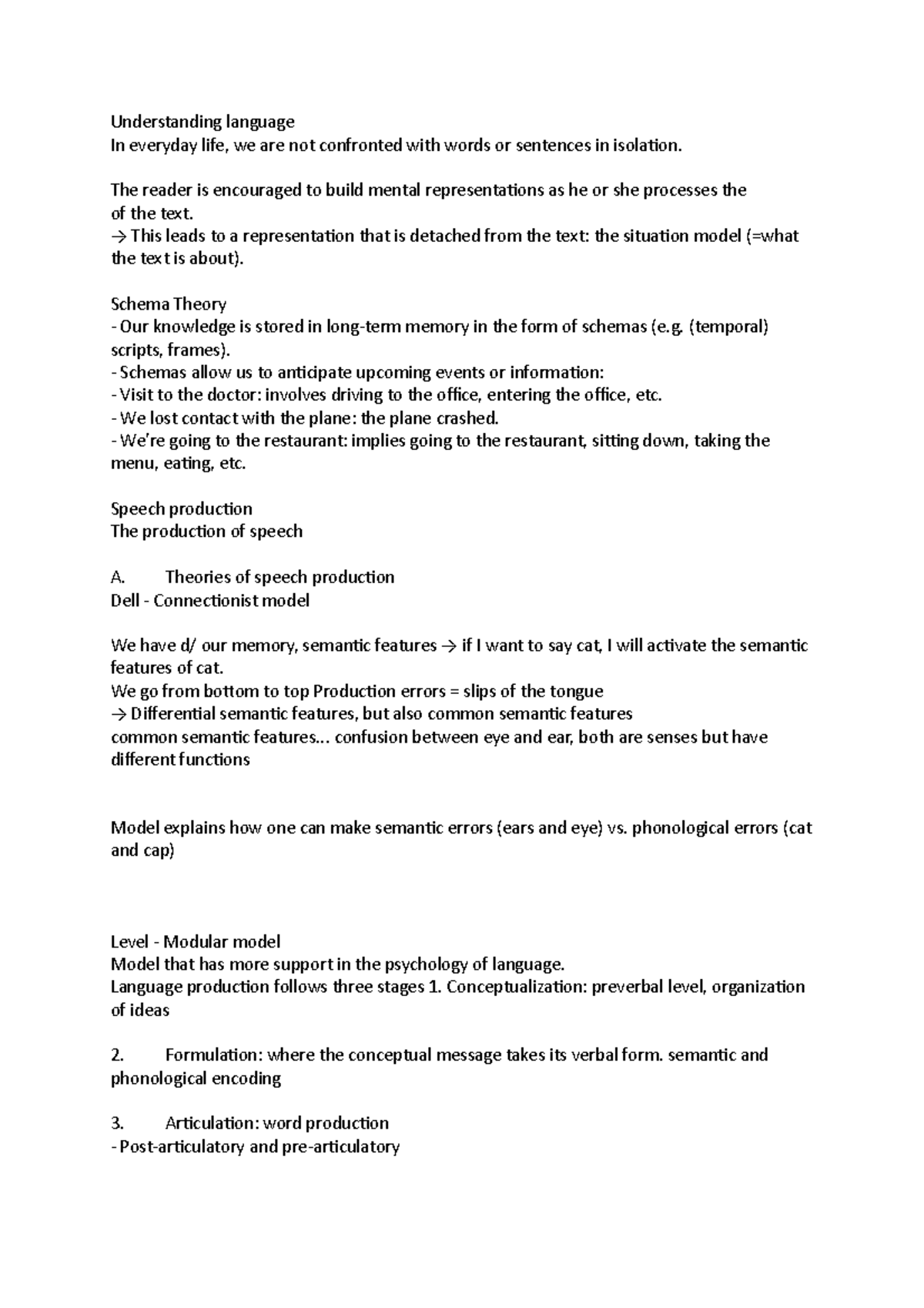 Understanding Language In Everyday Life Schema Theory Speech