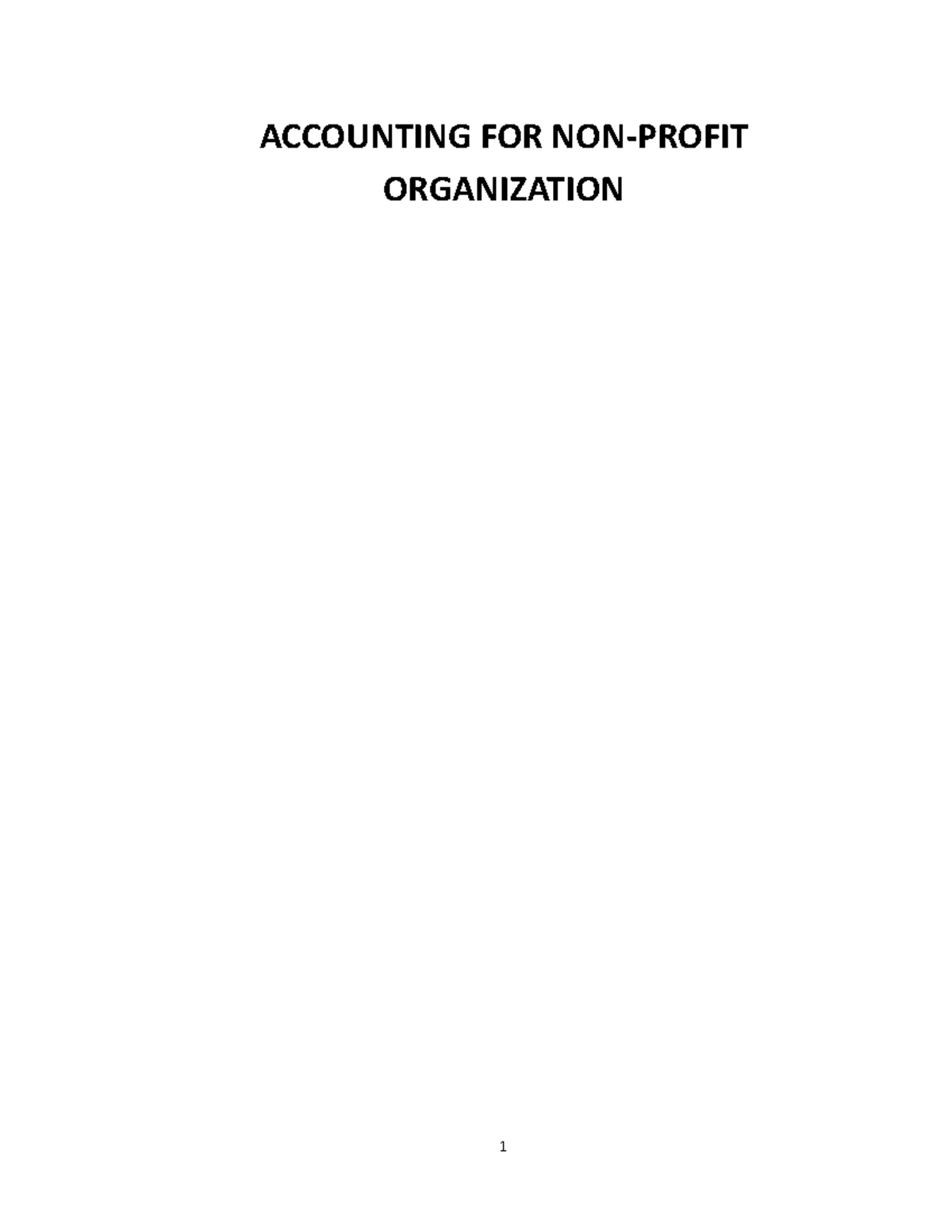 Accounting For Npo Government Accounting Accounting For Non Profit