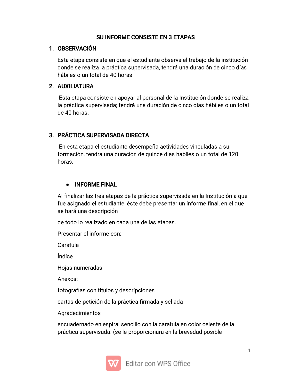 Informe Final Practica Supervisada 2023 Su Informe Consiste En 3