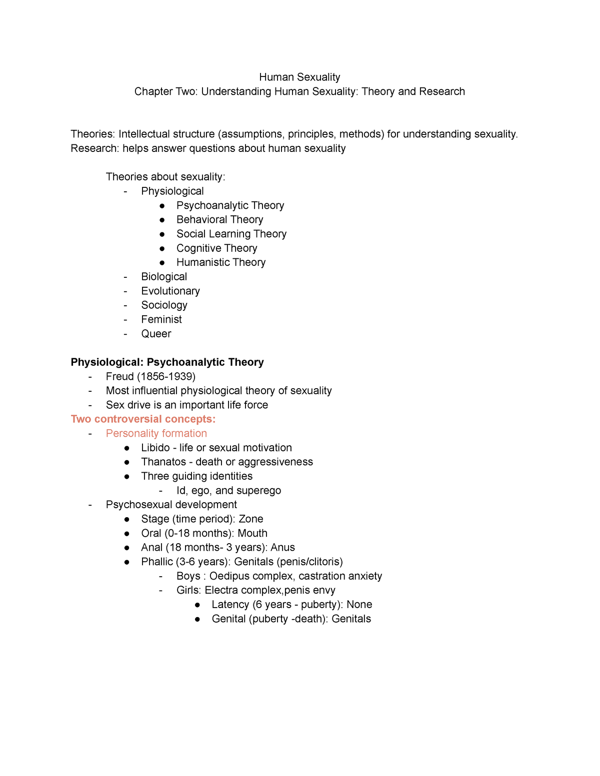 Human Sexuality Ch Human Sexuality Chapter Two Understanding Human