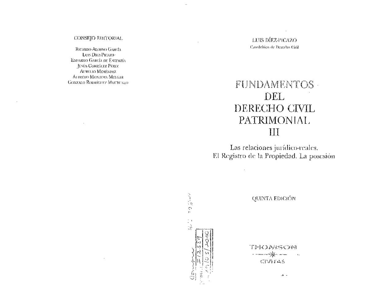 Fundamentos Del Derecho Civil Patrimonial Derecho Civil Ii Studocu