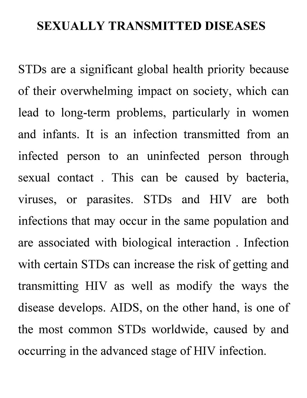 Sexually Transmitted Diseases Sexually Transmitted Diseases Stds