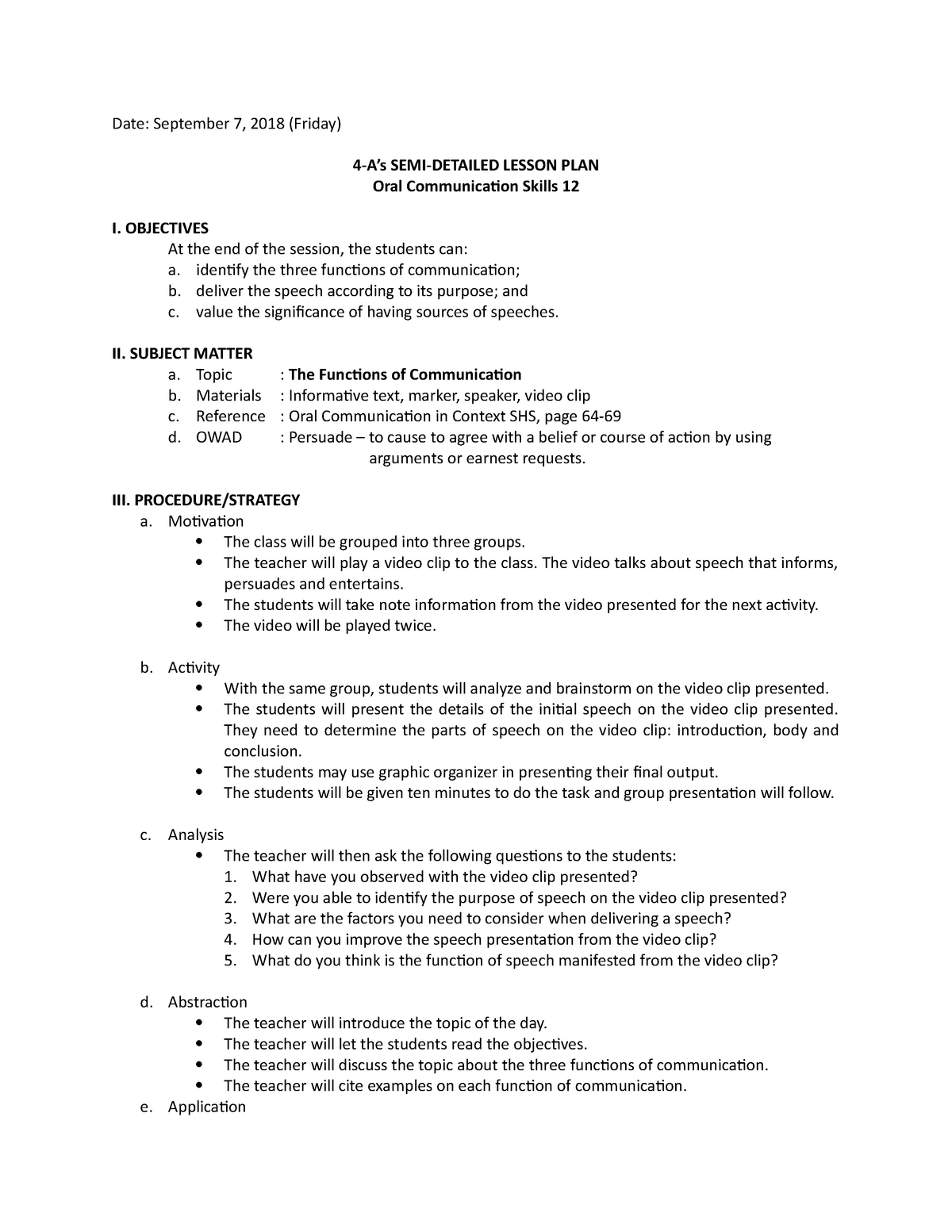 Sample Of Semi Detailed Lesson Plan In Senior High School Printable