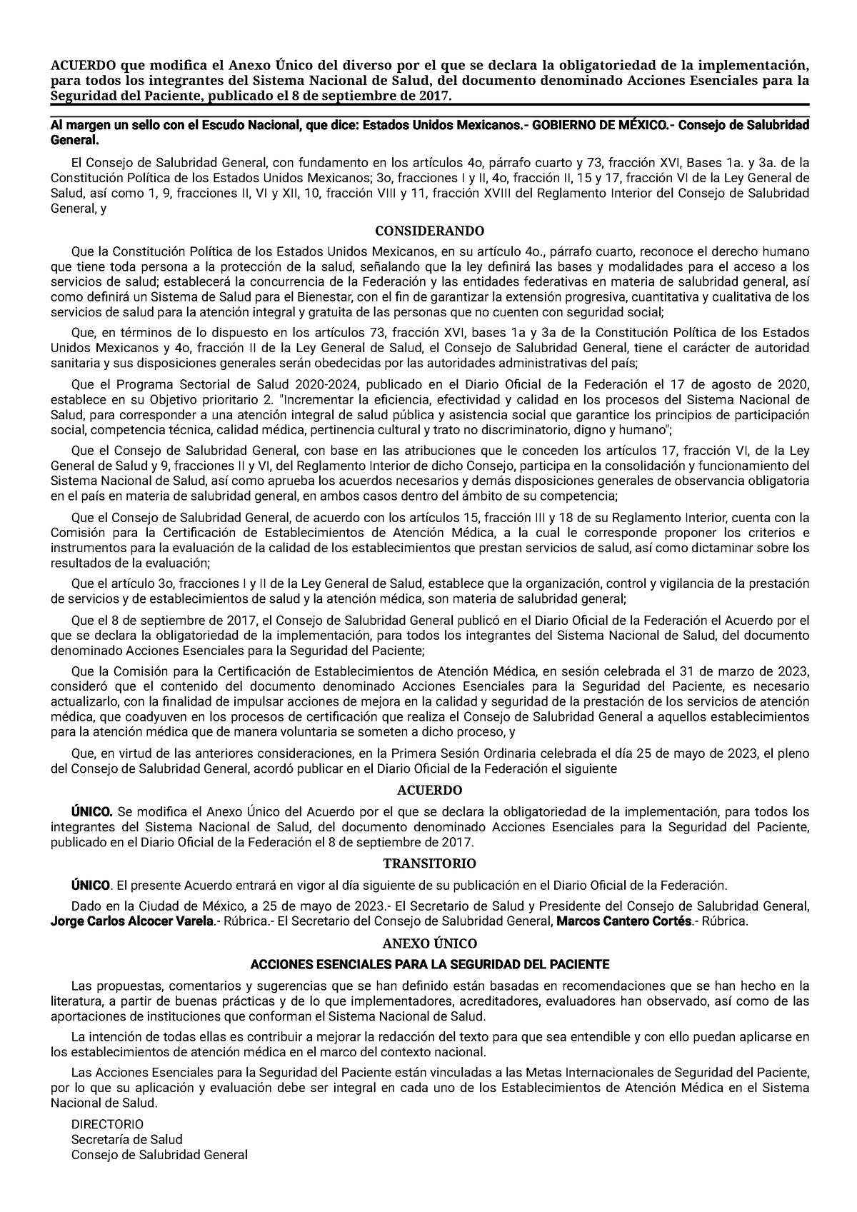 Dof Diario Oficial De La Federación Acuerdo Que Modifica El Anexo