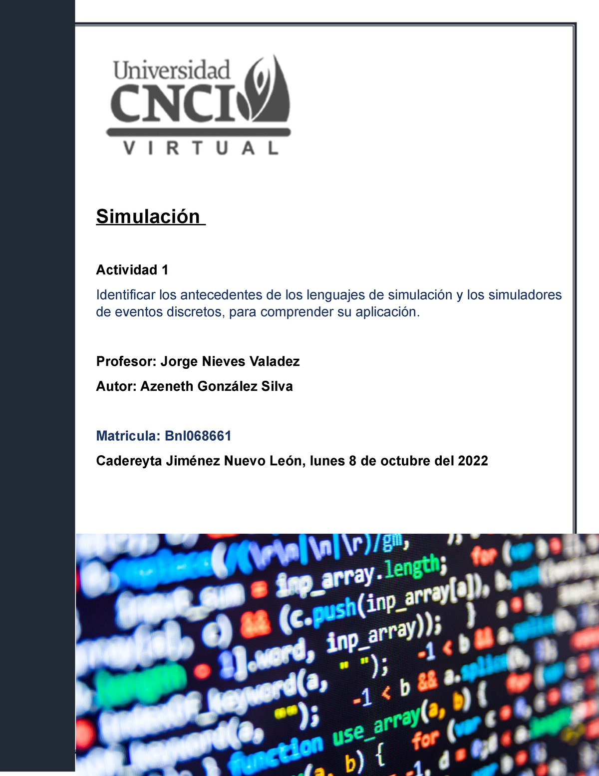 Simulacion Act1 Simulación Actividad 1 Identificar Los Antecedentes