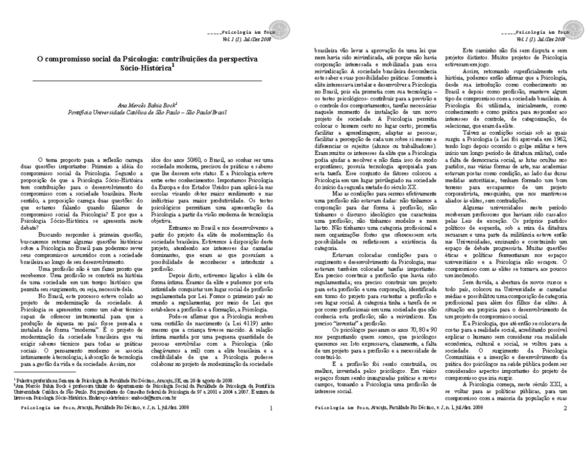 Contribuições Da Perspectiva Sócio Histórica Psicologia Andm Foco