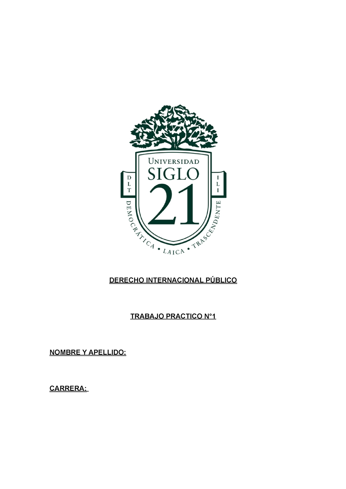 Tp1 Derecho Internacional Publico Derecho Internacional PÚblico