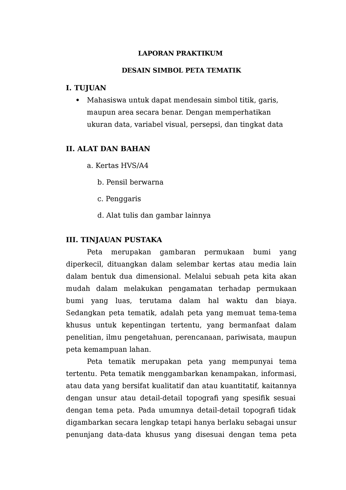 Desain Simbol Peta Laporan Praktikum Kartografi Dasar