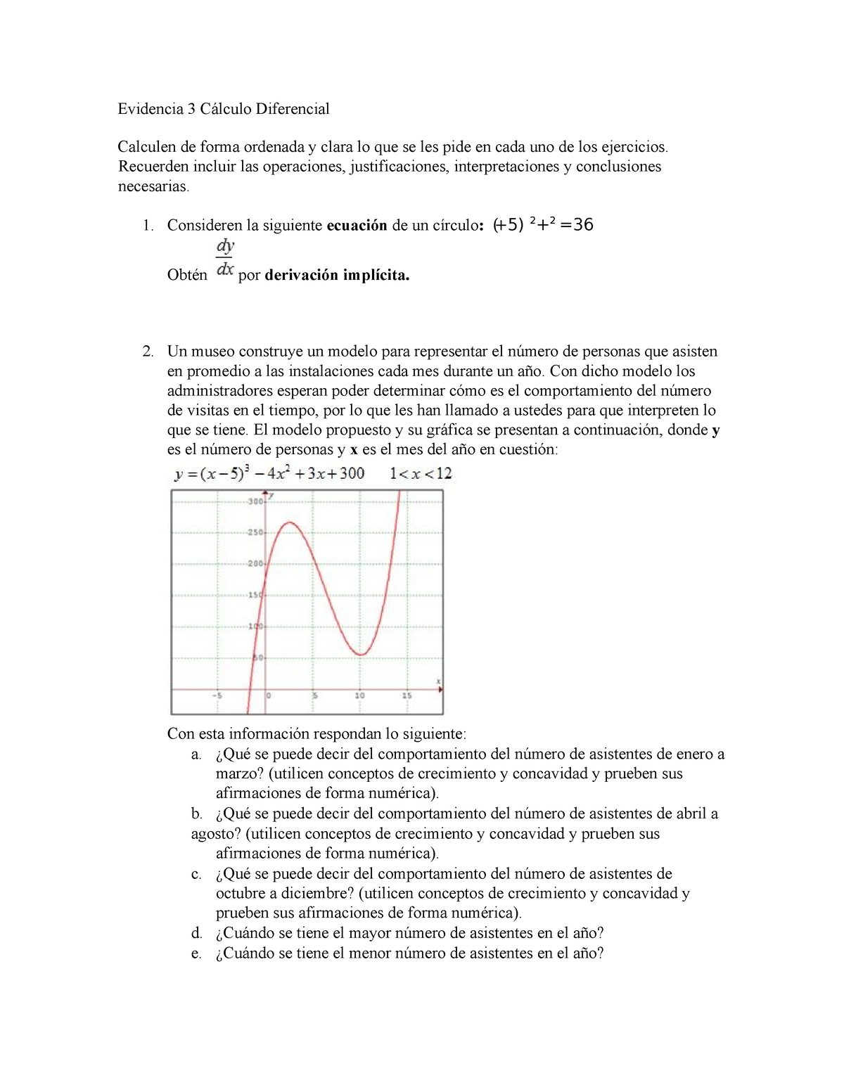 Evidencia 3 Calculo Diferencial Evidencia 3 Cálculo Diferencial