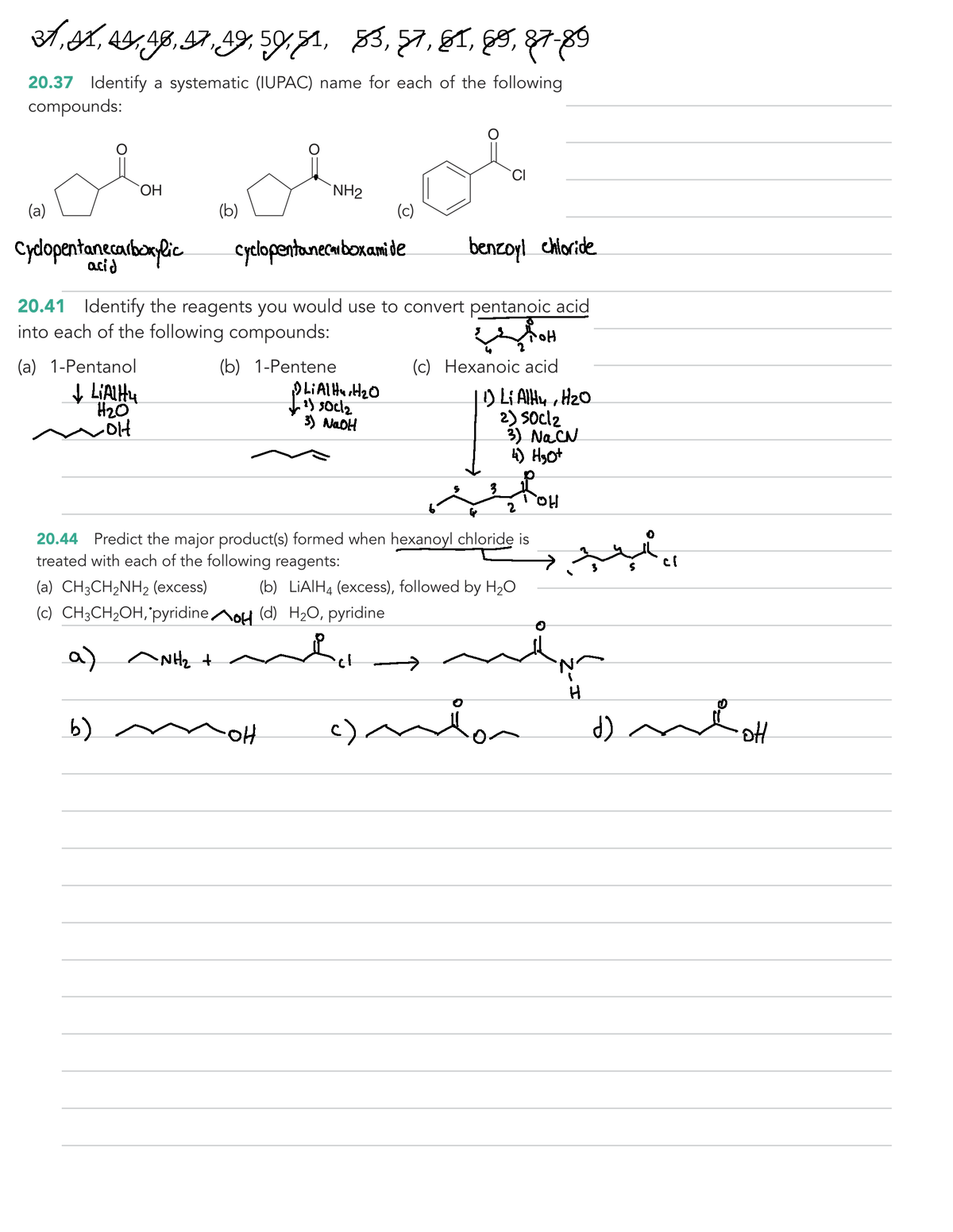 Chapter 20 Hw Pt 2 Rrrrrrr P Cyclopentanecarboxylic