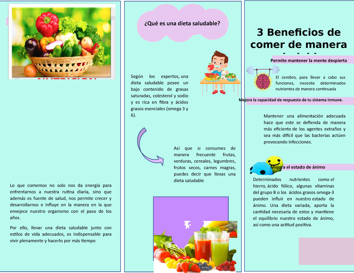 Triptico Alimentos Saludables