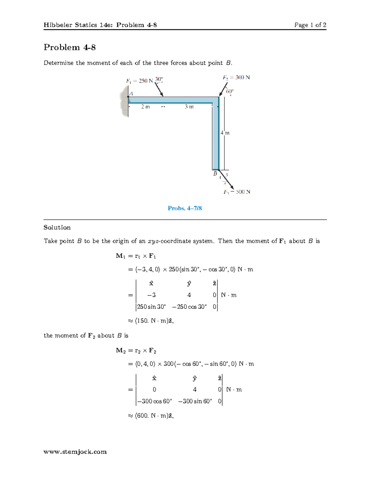 Hibbeler S 14e Ch4p8 Hibbeler Statics 14e Problem 4 8 Page 1 Of 2